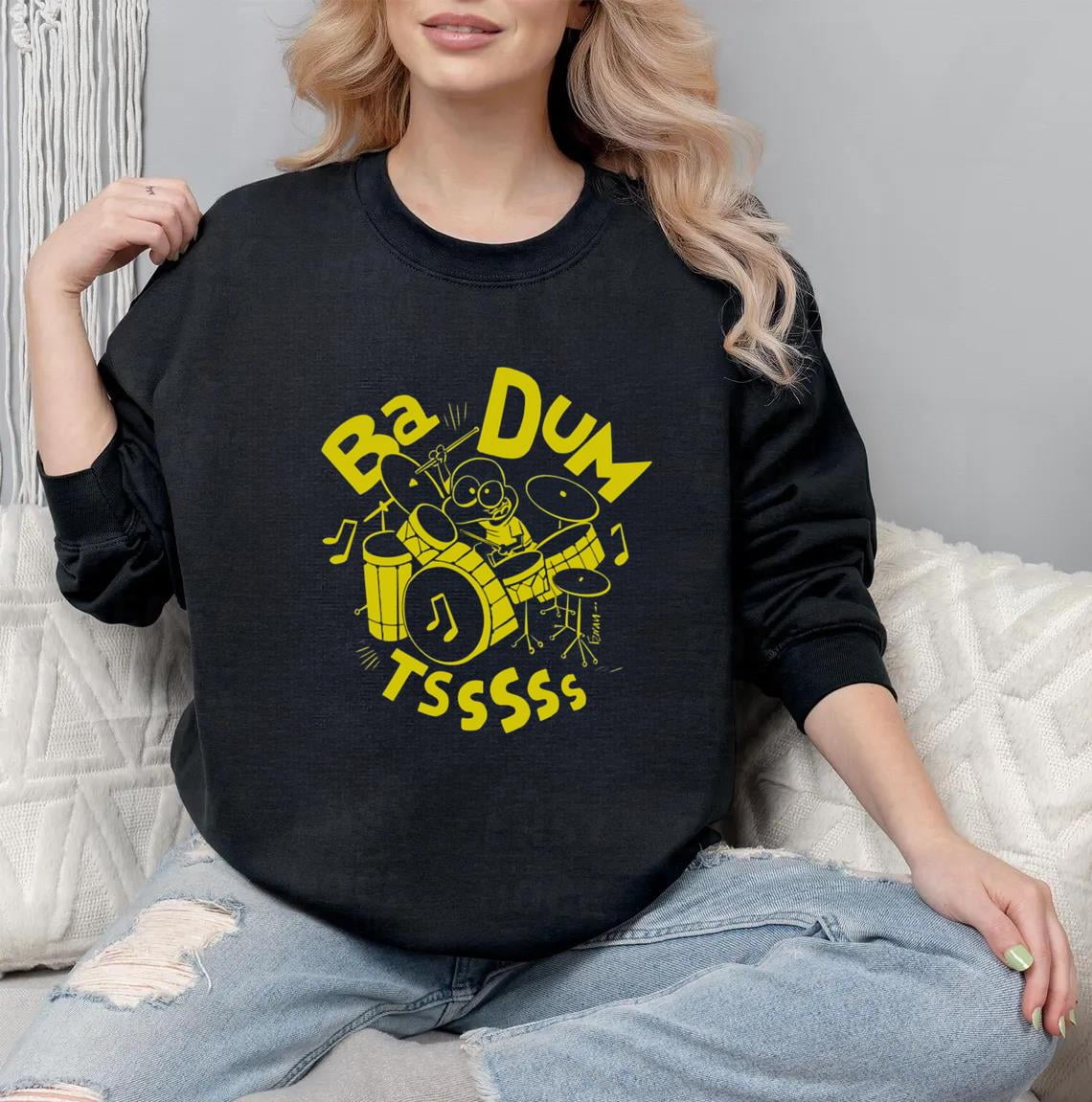 Ba Dum Tsss T-Shirt Classic Drum Pun Meme Sound in Bold Print, for men ...