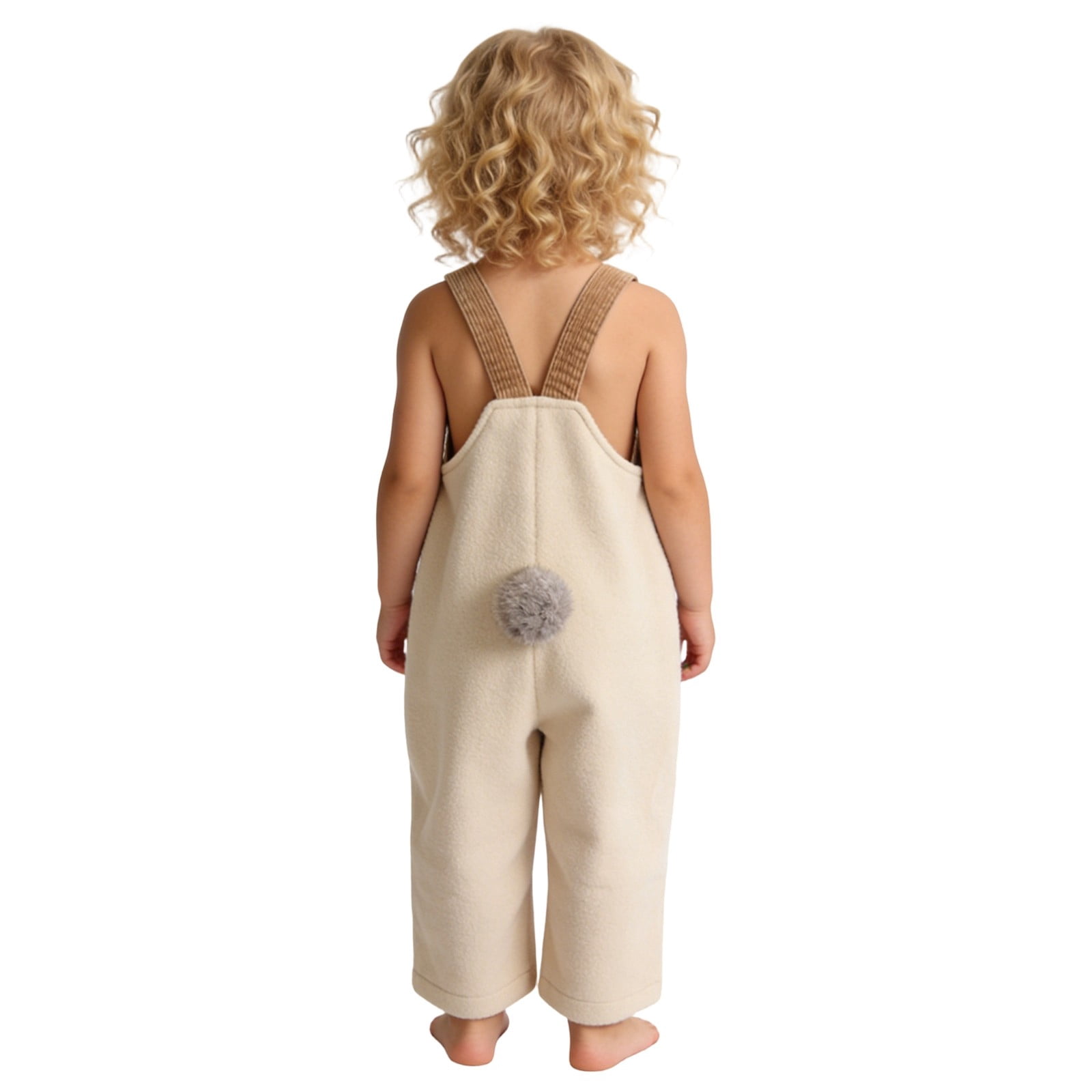 Ba_by Easter Overalls Cute Bunny Pompom Jumpsuit Adjustable Strap Soft ...