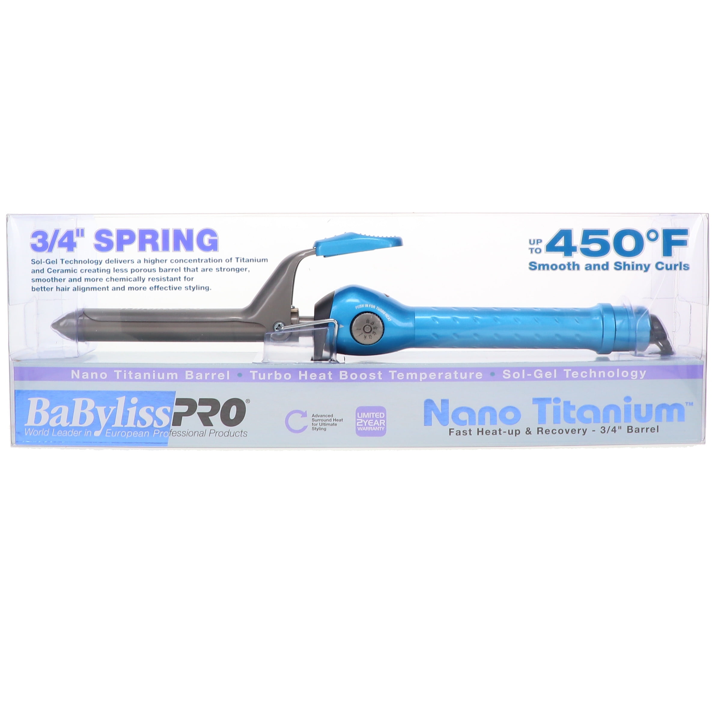 "BaBylissPRO Pro Curler - Nano Titanium 3/4"" Spring Curling Iron ...