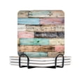 BaHomeck Drink Coasters Set Of 4 With Holder Colorful Pastel-Toned ...