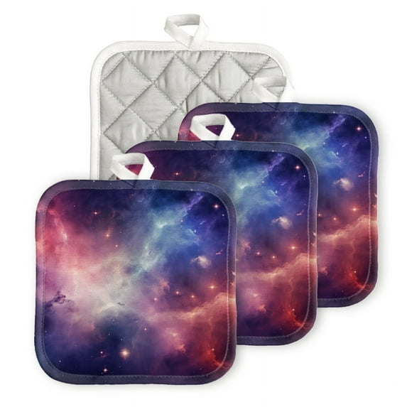 BaHomeck Heat Resistant Hot Pads 4 pack Beautiful Nebula In Space With ...