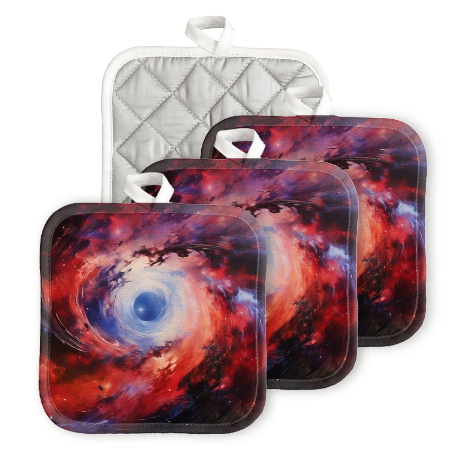 Bahomeck Pot Holder 4Pcs,Epic Red And Blue Spiral Galaxy With Black ...