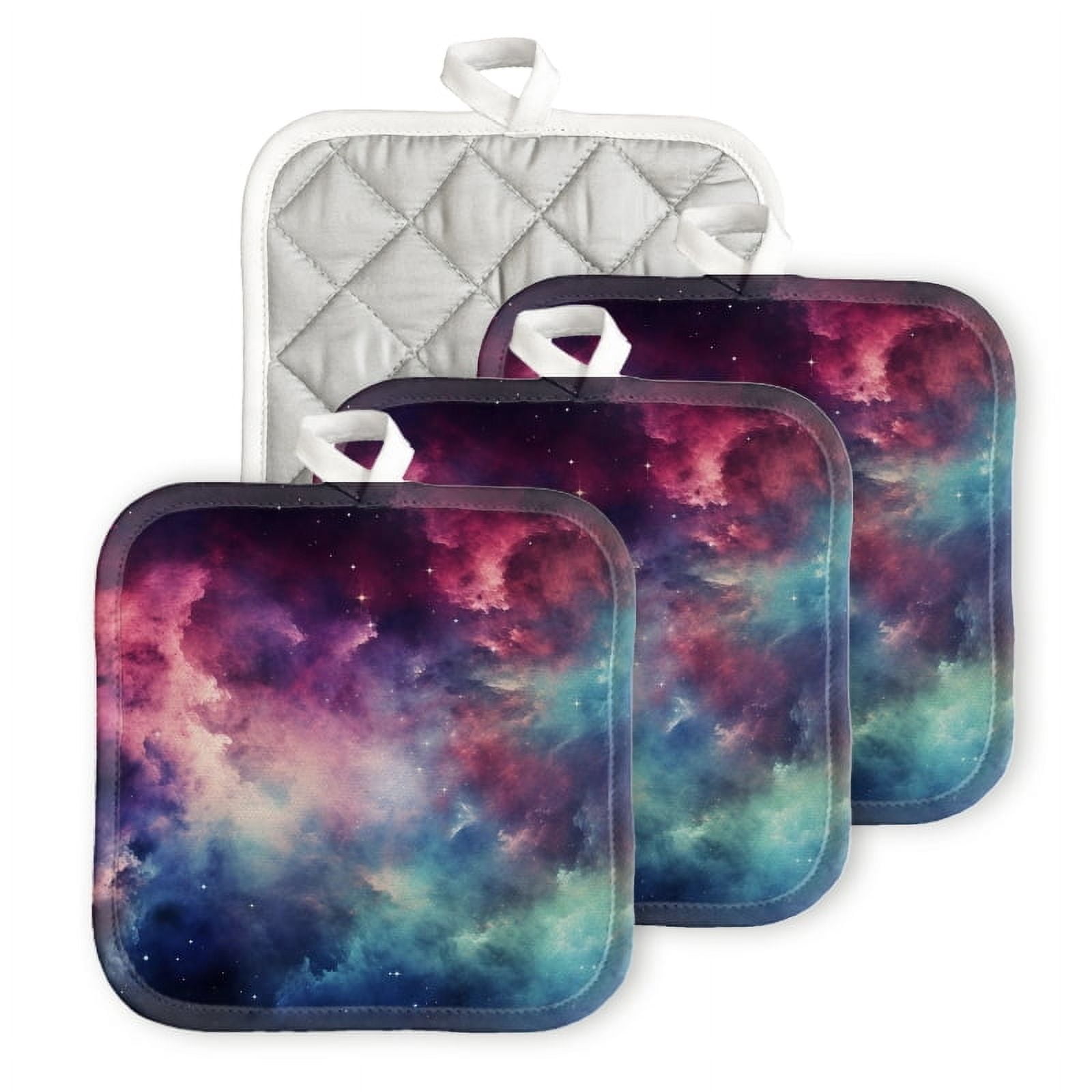 Bahomeck Pot Holder 4Pcs,The Captivating Hues Of The Galactic Backdrop ...