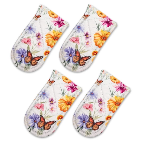 BaHomeck Pot Handle Holder Covers 4Pcs, Beautiful Summer Flowers And ...