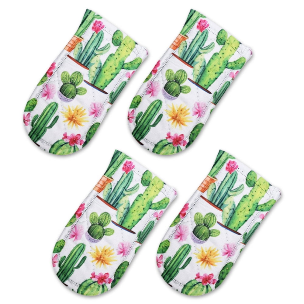 BaHomeck Pot Handle Holder Covers 4Pcs, Cute Cactus Pattern On White ...