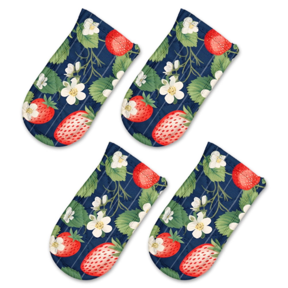 BaHomeck Pot Handle Holder Covers 4Pcs, Retro Strawberry Pattern ...
