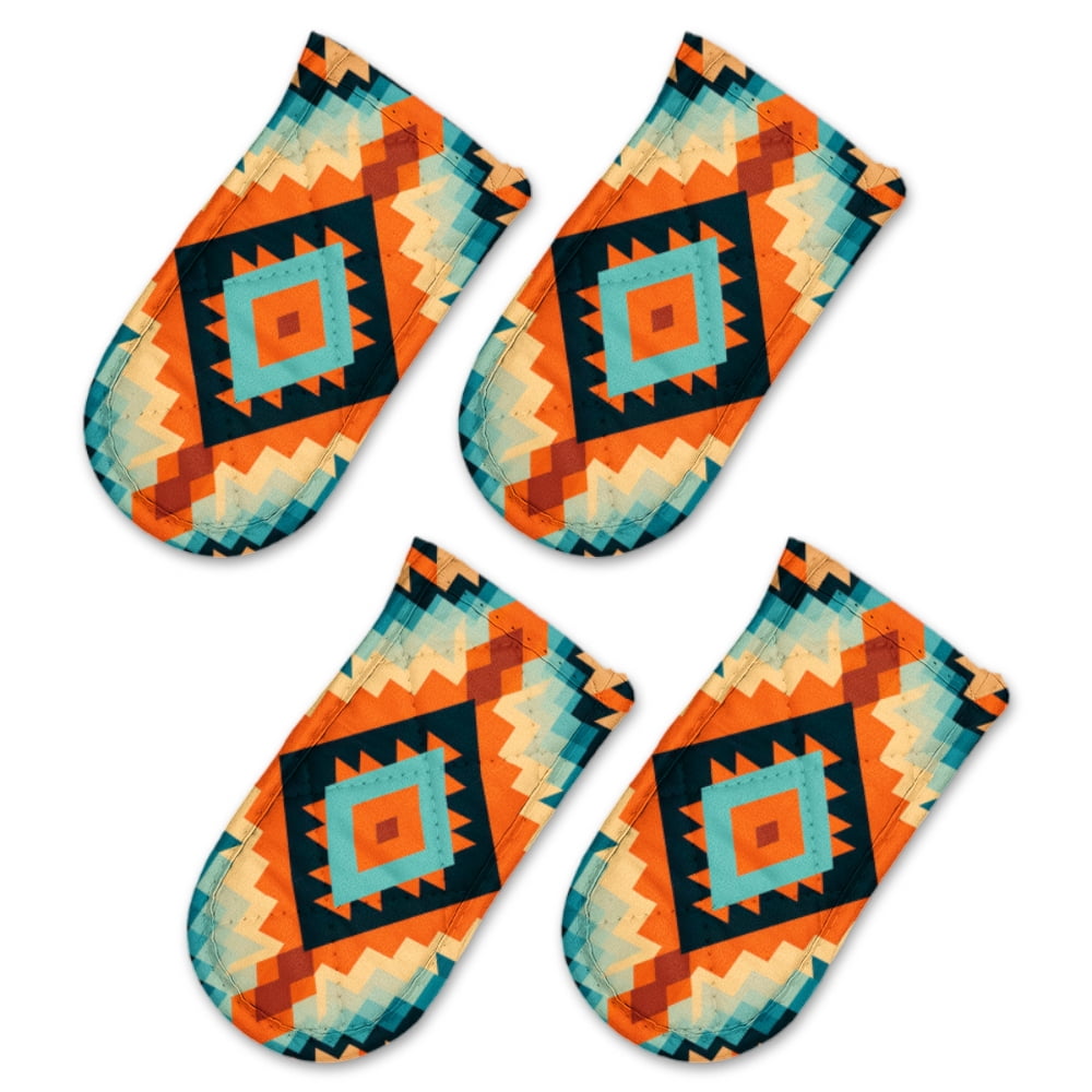 BaHomeck Pot Handle Holder Covers 4Pcs, Seamless Pattern With Digital ...
