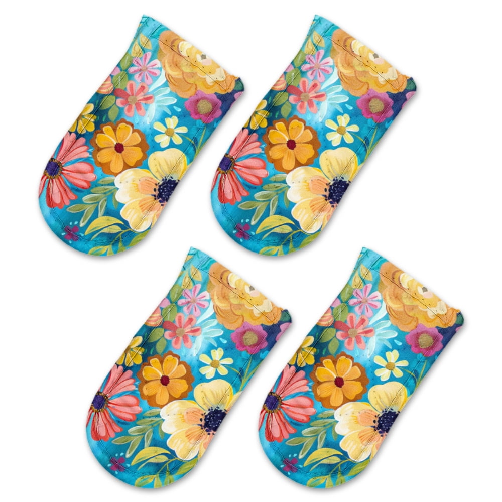 BaHomeck Pot Handle Holder Covers 4Pcs, Vibrant And Colorful Floral ...
