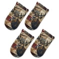 BaHomeck Pot Handle Holder Covers 4Pcs, Vintage Quilt With Elk Pattern ...