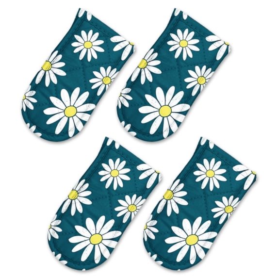 BaHomeck Pot Handle Holder Covers 4Pcs, White Daisies With Yellow ...