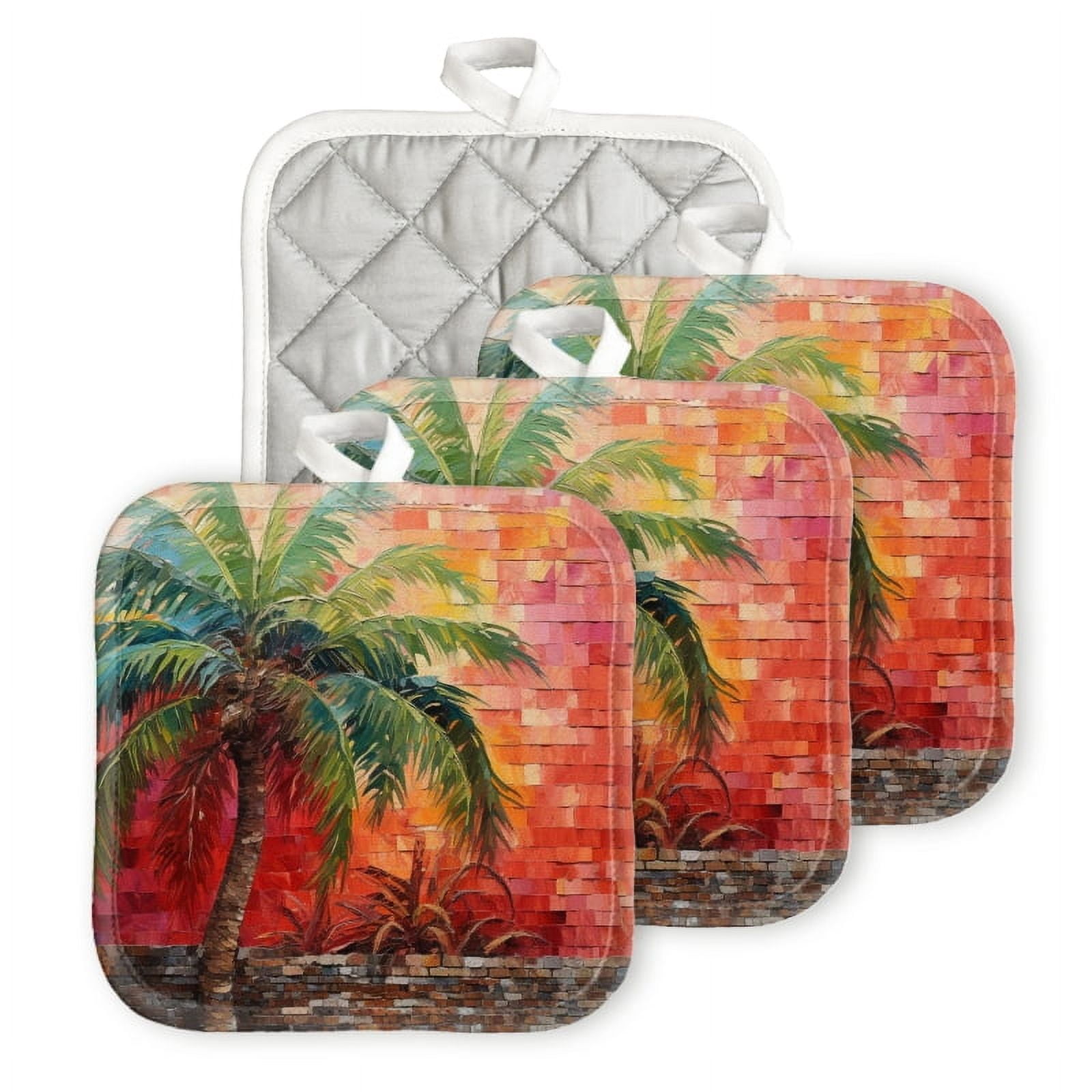 BaHomeck Pot Holders 4pcs dacron Made Square heat-resisting mat Machine ...