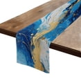 BaHomeck Table Runner 13*72 In,Set Of 1 Abstract Blue And Gold Painting ...