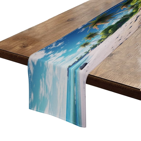 BaHomeck Table Runner 13*72 In,Set Of 1 Beautiful Tropical Beach With ...