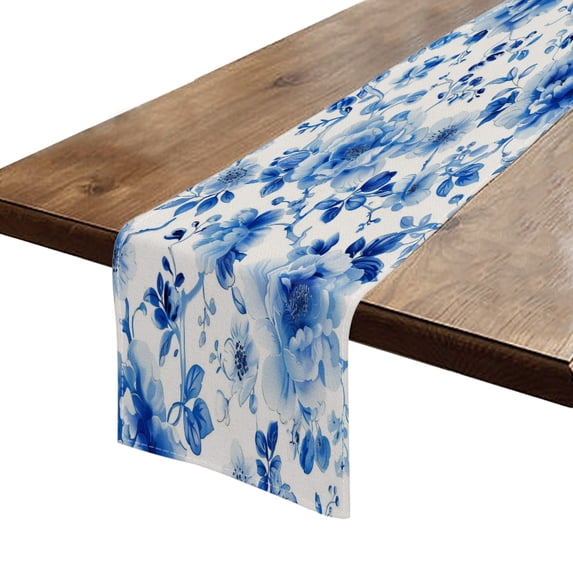 BaHomeck Table Runner 13*72 In,Set Of 1 Blue And White Porcelain ...