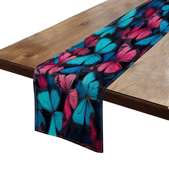 BaHomeck Table Runner 13*72 In,Set Of 1 Group Of Pink And Blue ...