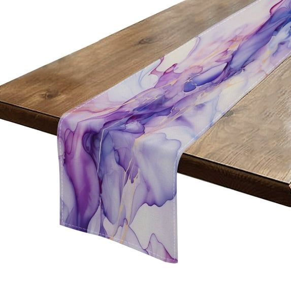 BaHomeck Table Runner 13*72 In,Set Of 1 Ink Abstractions With Violet ...