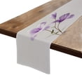 BaHomeck Table Runner 13*72 In,Set Of 1 Purple Flowers Against White ...