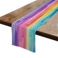 BaHomeck Table Runner 13*72 In,Set Of 1 Rainbow Of Watercolor Stripes ...