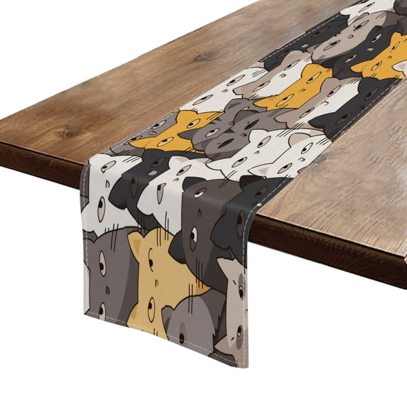 BaHomeck Table Runner 13*72 In,Set Of 1 Seamless Pattern Of Cartoon ...