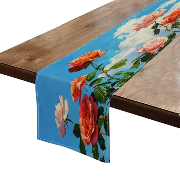 BaHomeck Table Runner 13*72 In,Set Of 1 Several Roses Pink And Orange ...