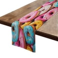 BaHomeck Table Runner 13*72 In,Set Of 1 Vibrant And Colorful Doughnuts ...