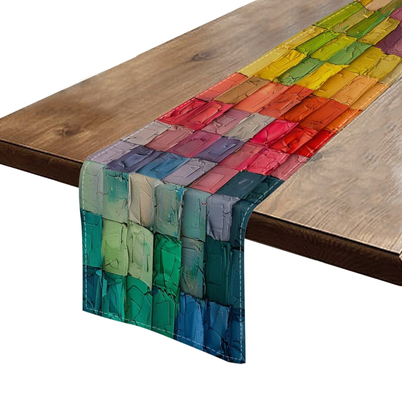 BaHomeck Table Runner 13*72 In,Set Of 1 Wall Of Squares Made From ...