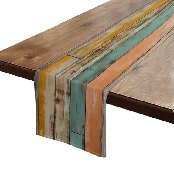 BaHomeck Table Runner 13*72 In,Set Of 1 Wooden Wall With Weathered ...