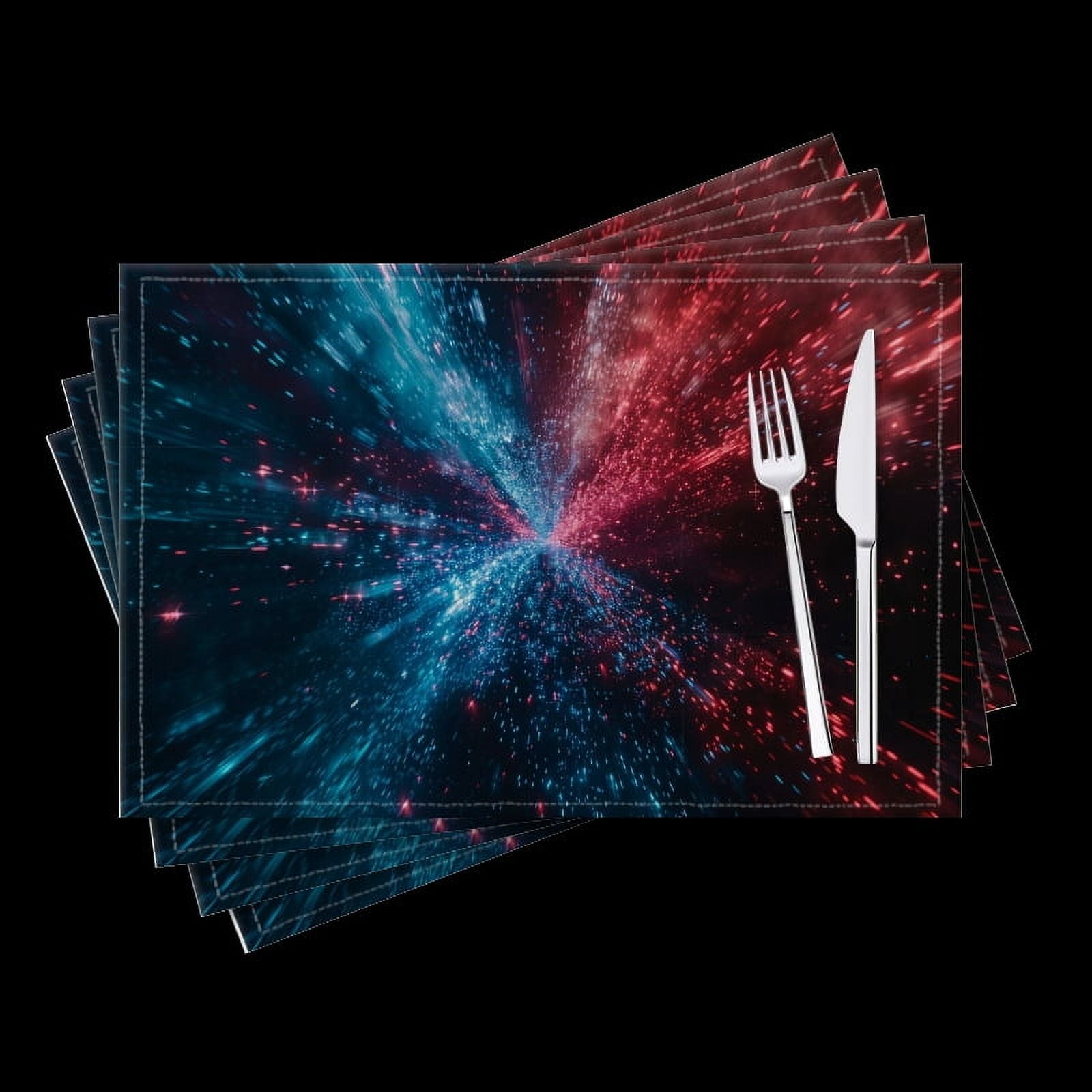 BaHomeck placemats Set of 4 Abstract Background Of Red And Blue Light ...