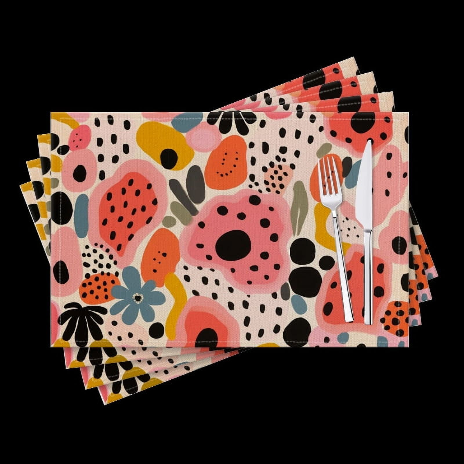 BaHomeck placemats Set of 4 Abstract Pattern With Bold Shapes And ...