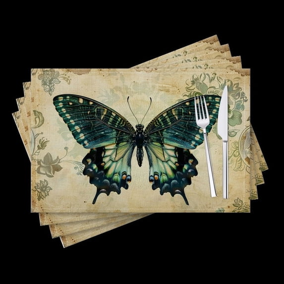 BaHomeck placemats Set of 4 Beautiful Butterflyvintage On Vintage ...