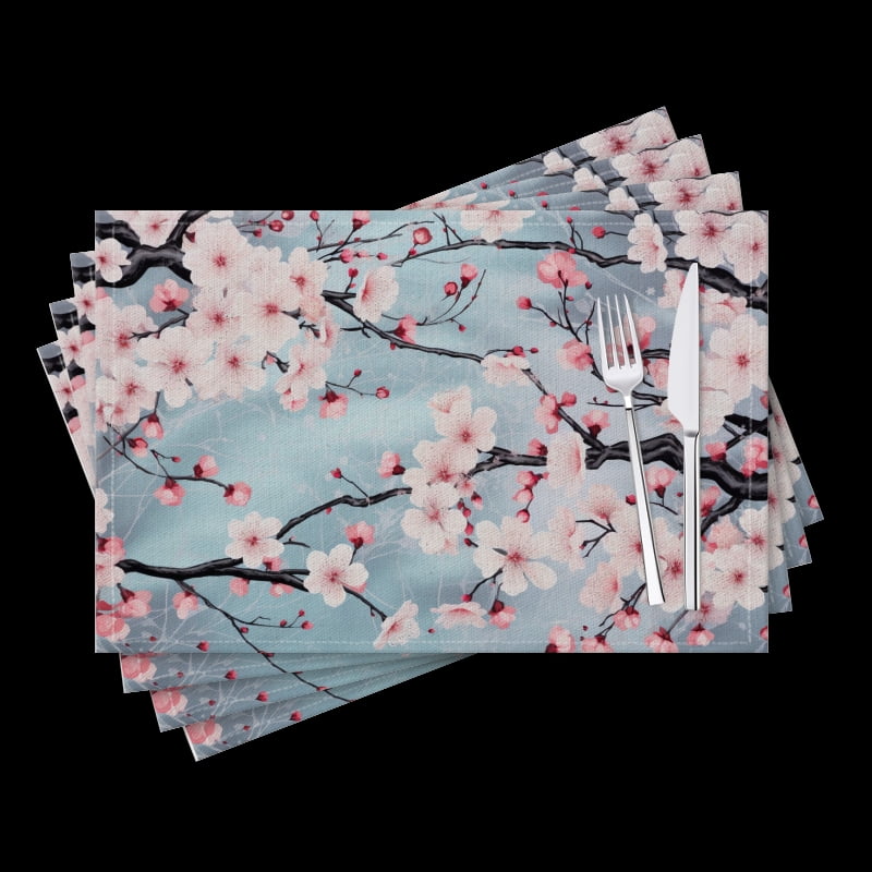 BaHomeck placemats Set of 4 Beautiful Cherry Blossoms In Full Bloom ...