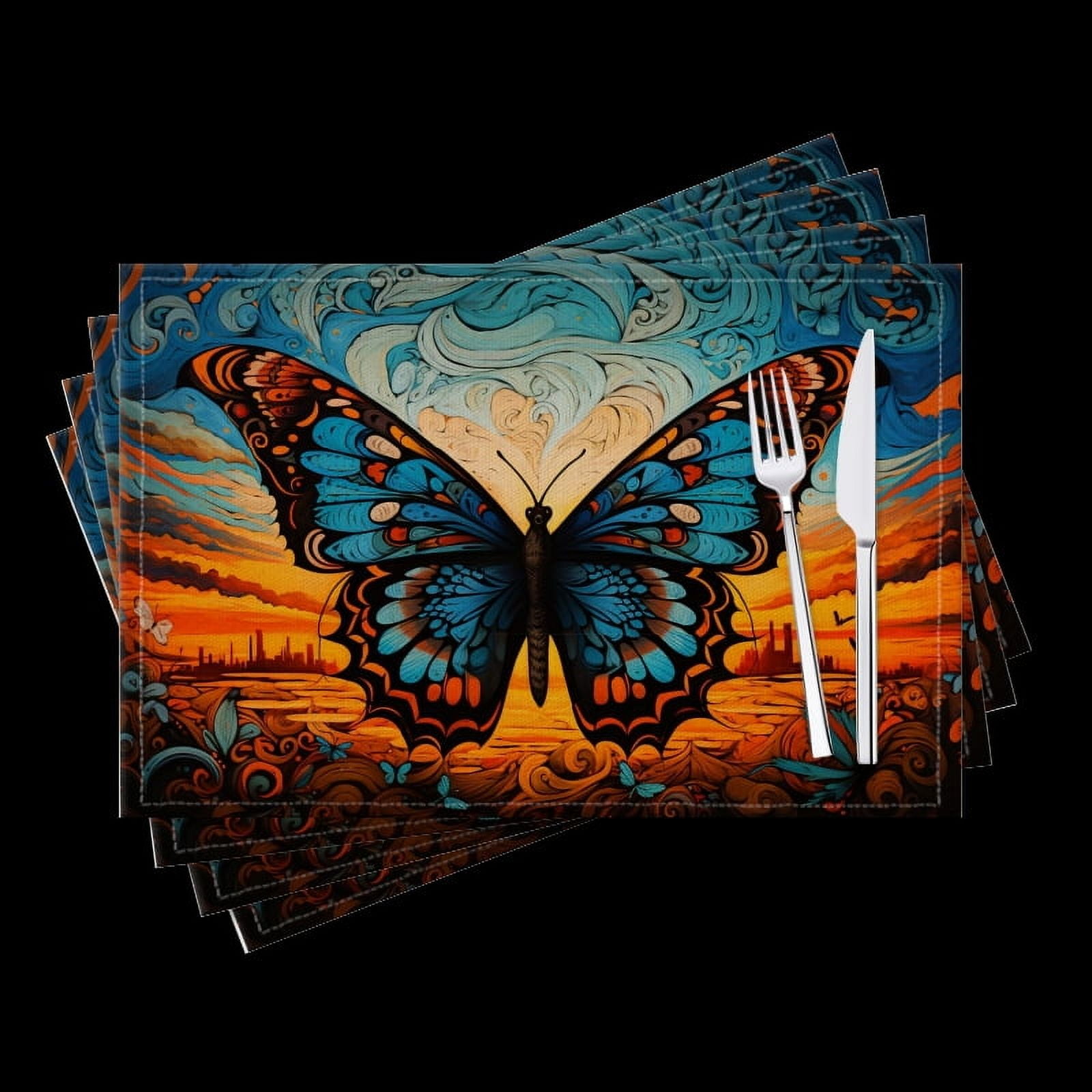 BaHomeck placemats Set of 4 Beautiful Landscape At Sunset In The ...