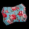 BaHomeck placemats Set of 4 Beautiful Pattern Of Red And Pink Roses On ...