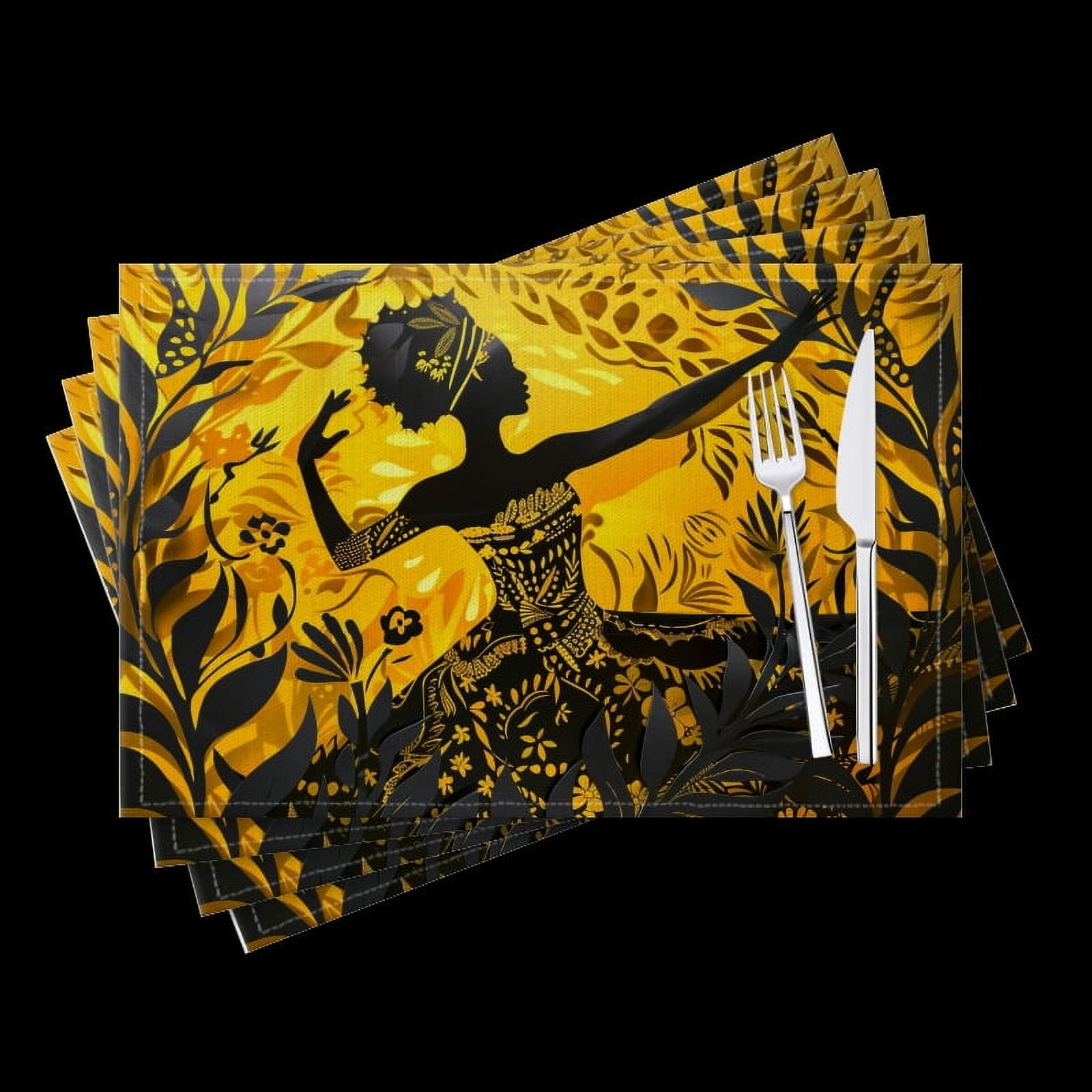 BaHomeck placemats Set of 4 Black Woman Ballerina In The Style Of Art ...