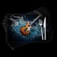 BaHomeck placemats Set of 4 Guitar Made Of Wate Floating In The Air ...