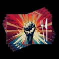 BaHomeck placemats Set of 4 Hand In Rock Roll Sign Red Blue Stripes ...