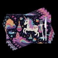 BaHomeck placemats Set of 4 Seamless Pattern With Colorful Unicorns ...