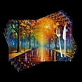 BaHomeck placemats Set of 4 Vibrant Trees And Colorful Lights ...