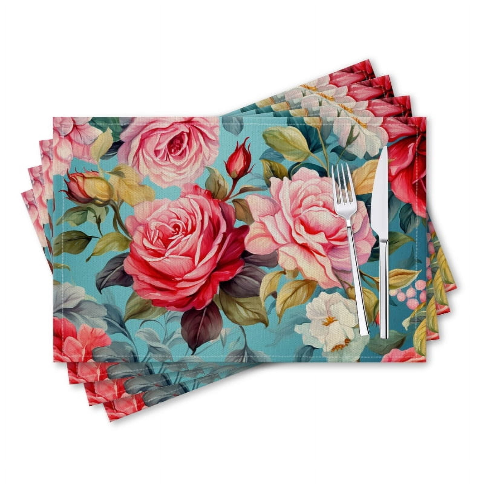 BaHomeck placemats Set of 4 rectangle Linen Cotton Placemats for Dining ...
