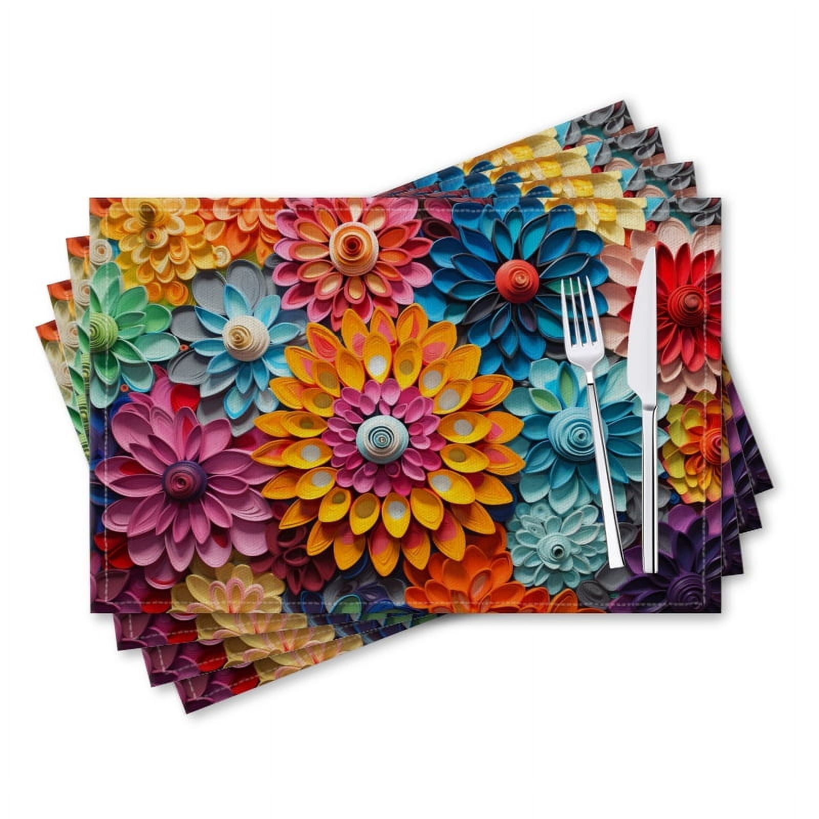 BaHomeck placemats Set of 4 rectangle Linen Cotton Placemats for Dining ...