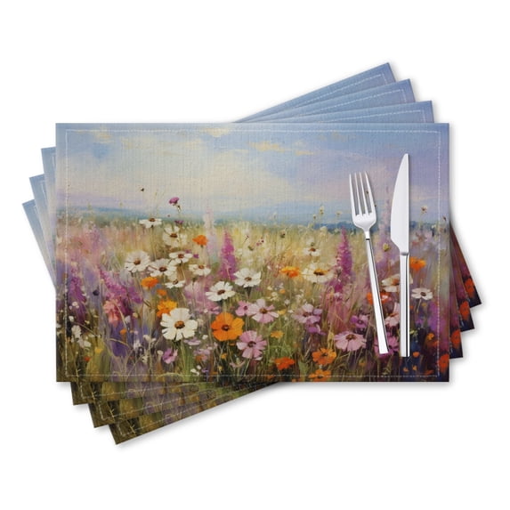 BaHomeck placemats Set of 4 rectangle Linen Cotton Placemats for Dining ...