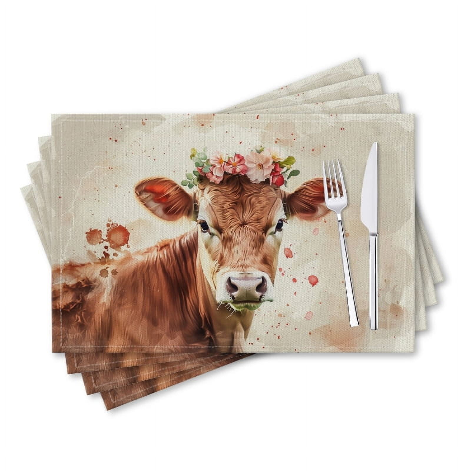 BaHomeck placemats Set of 4 rectangle Linen Cotton Placemats for Dining ...