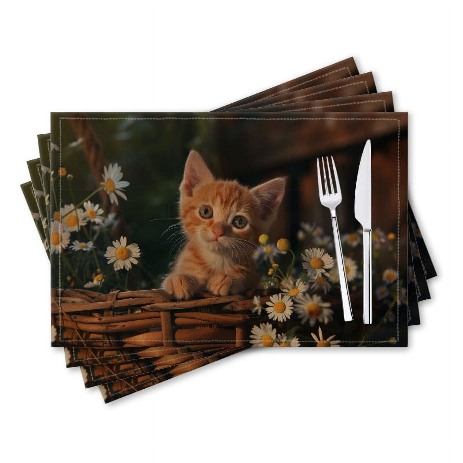 BaHomeck placemats Set of 4 rectangle Linen Cotton Placemats for Dining ...