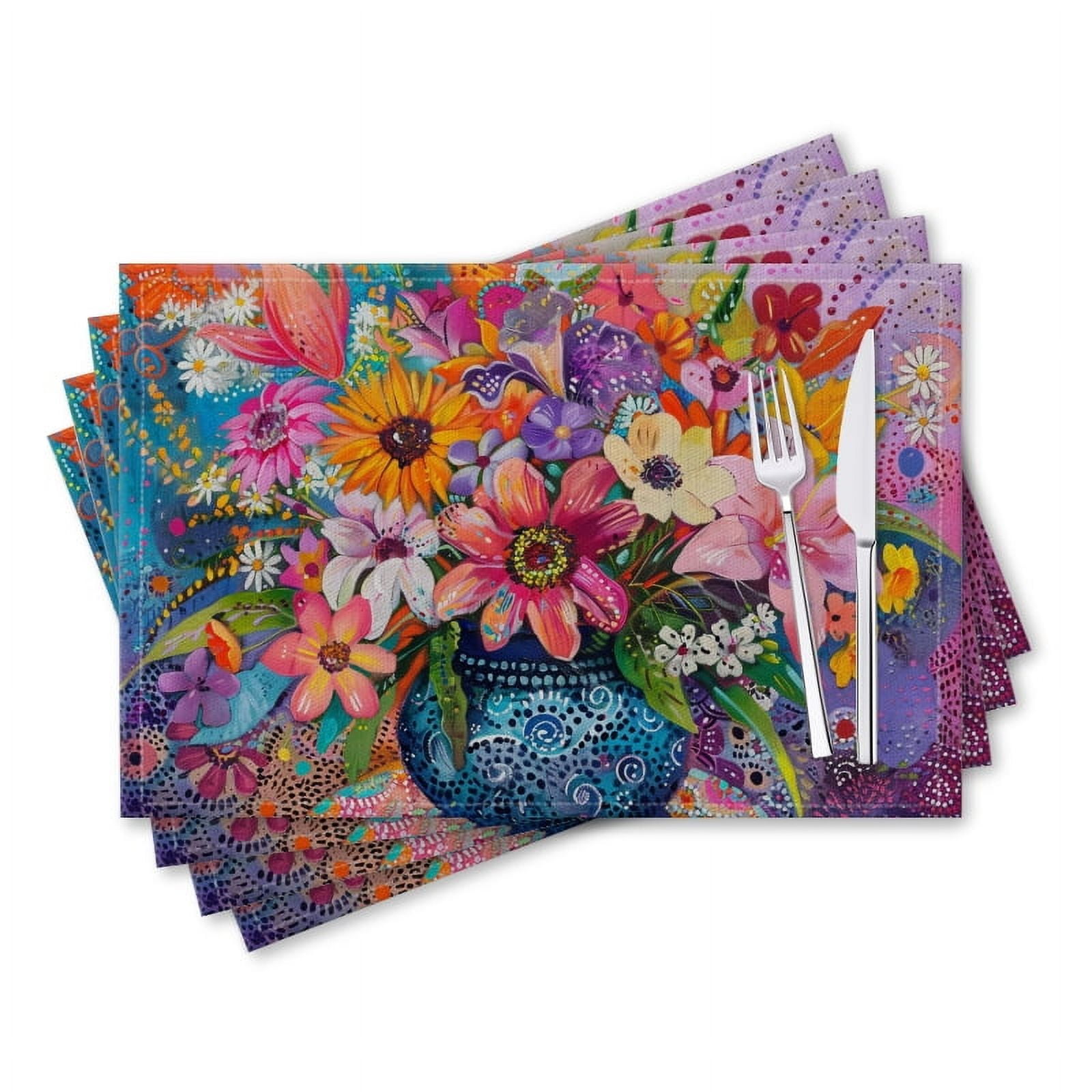 BaHomeck placemats Set of 4 rectangle Linen Cotton Placemats for Dining ...