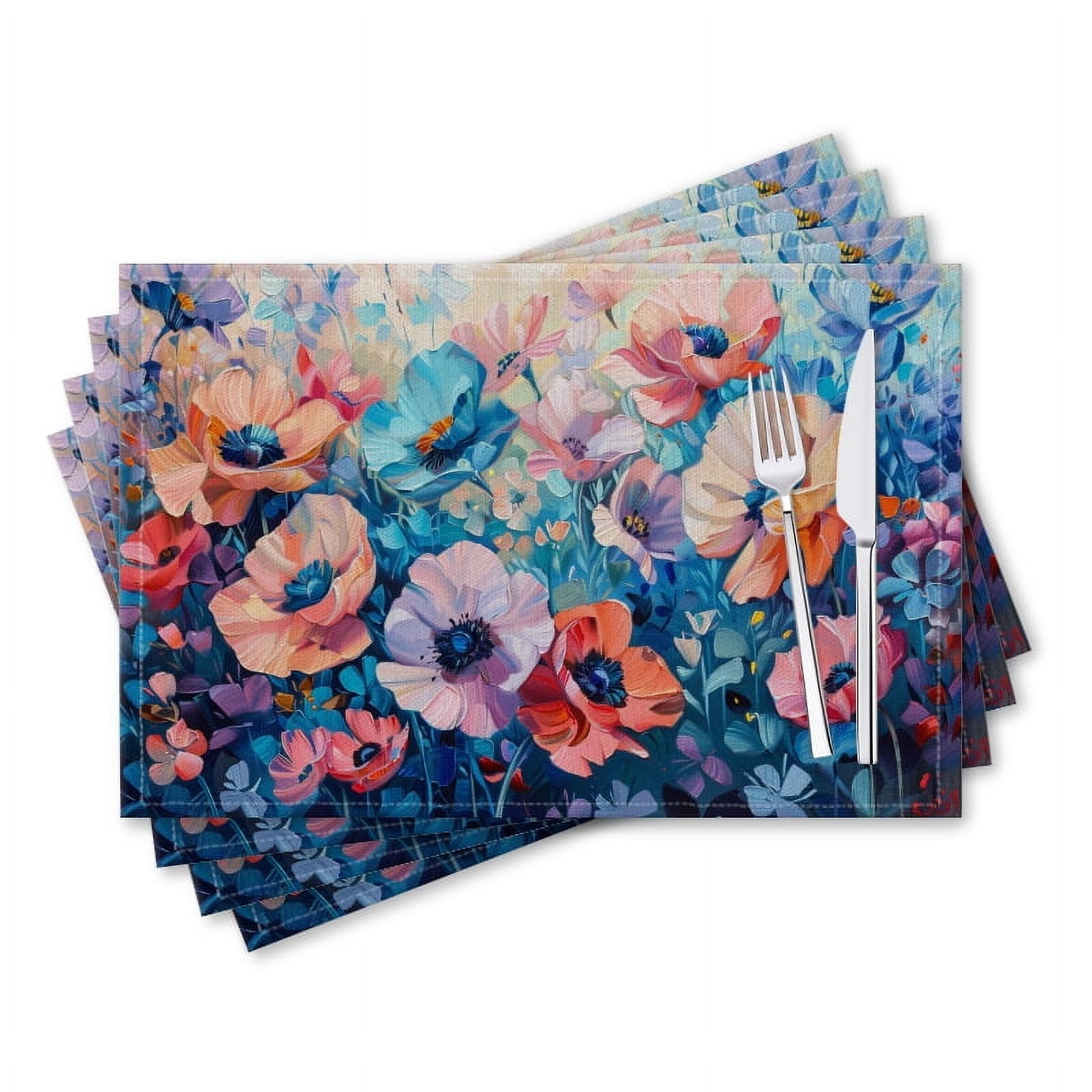 BaHomeck placemats Set of 4 rectangle Linen Cotton Placemats for Dining ...