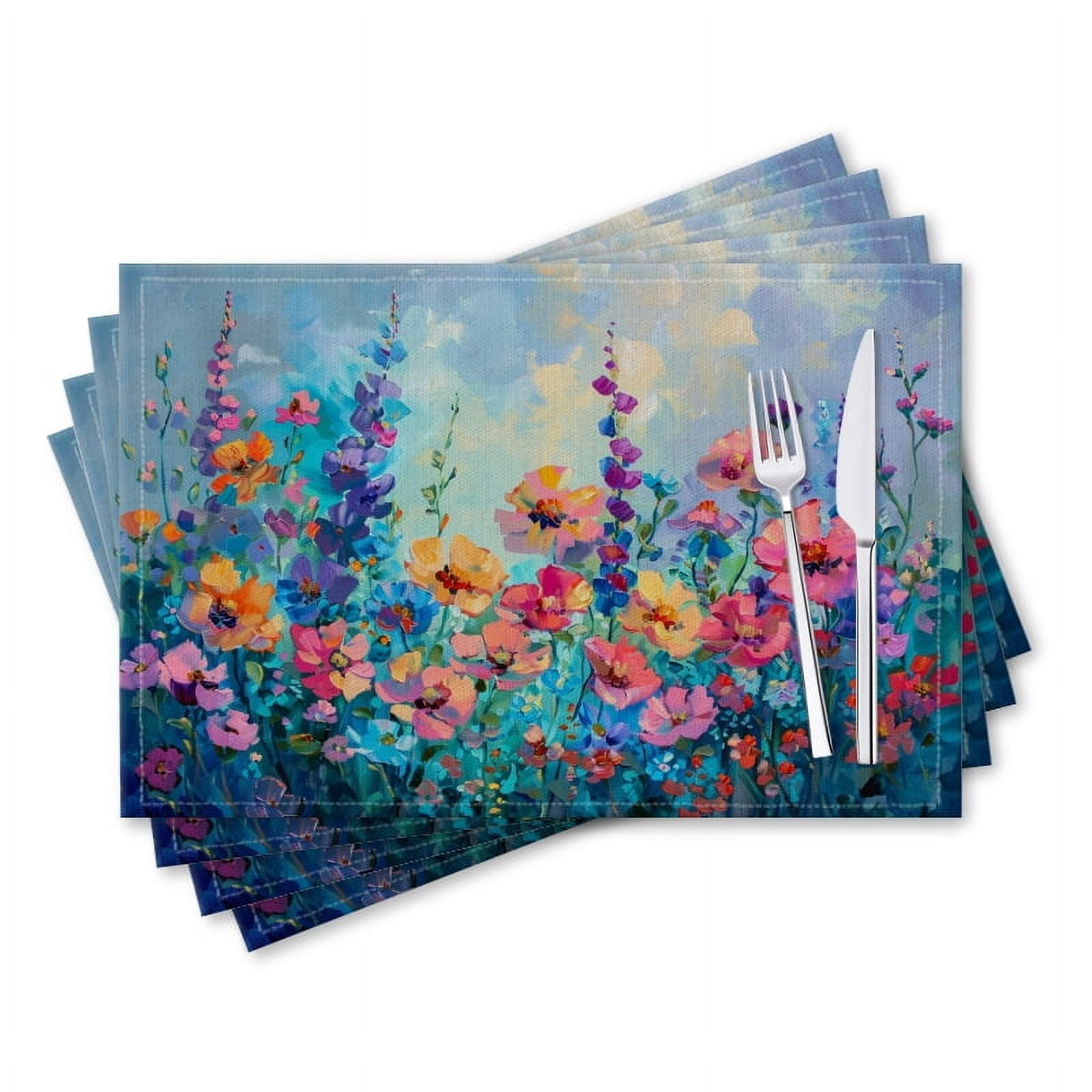 BaHomeck placemats Set of 4 rectangle Linen Cotton Placemats for Dining ...