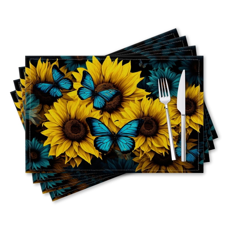BaHomeck placemats Set of 4 rectangle Linen Cotton Placemats for Dining ...