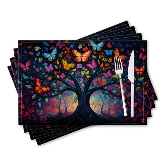 BaHomeck placemats Set of 4 rectangle Linen Cotton Placemats for Dining ...