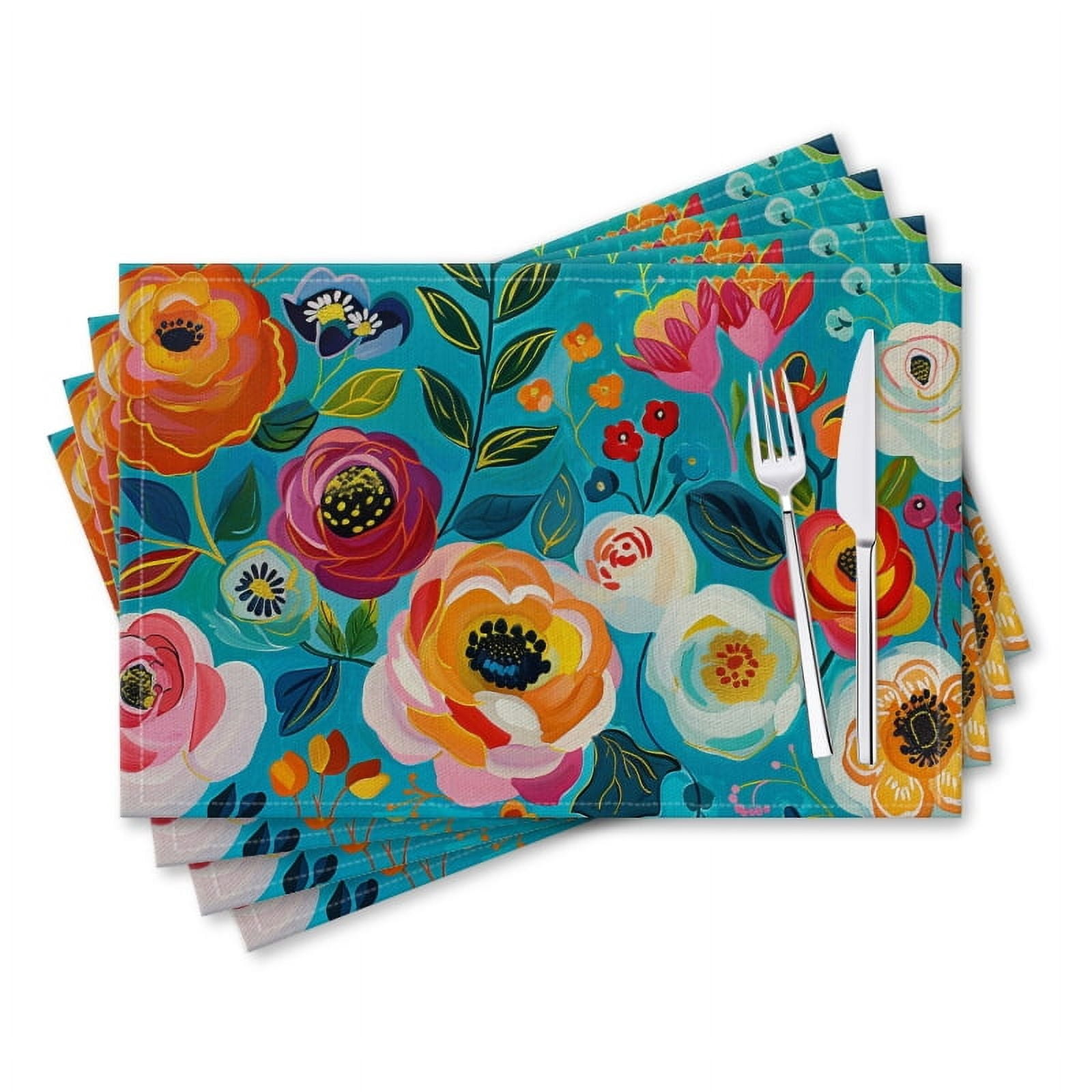 BaHomeck placemats Set of 4 rectangle Linen Cotton Placemats for Dining ...