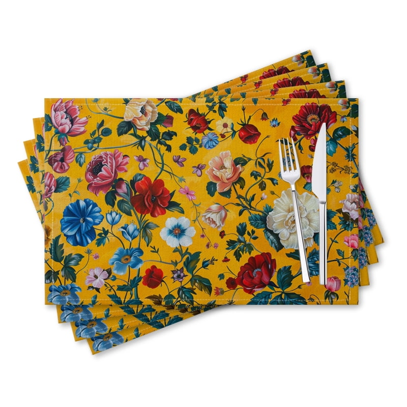 BaHomeck placemats Set of 4 rectangle Linen Cotton Placemats for Dining ...